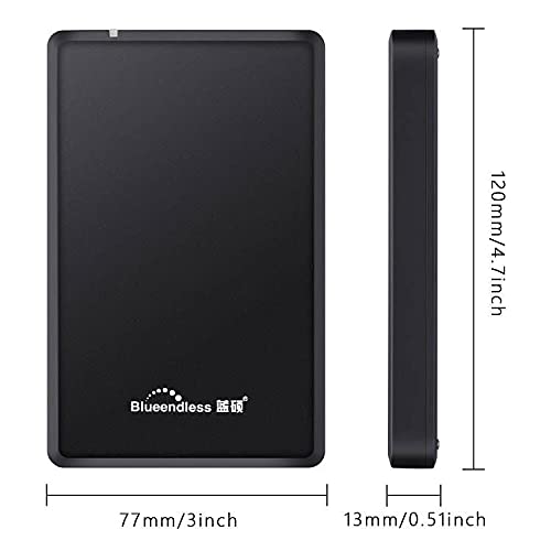 Blueendless Ultra Slim Portable External Hard Drive USB3.0 2.5" HDD Storage Compatible for PC, Desktop, Laptop (250GB)