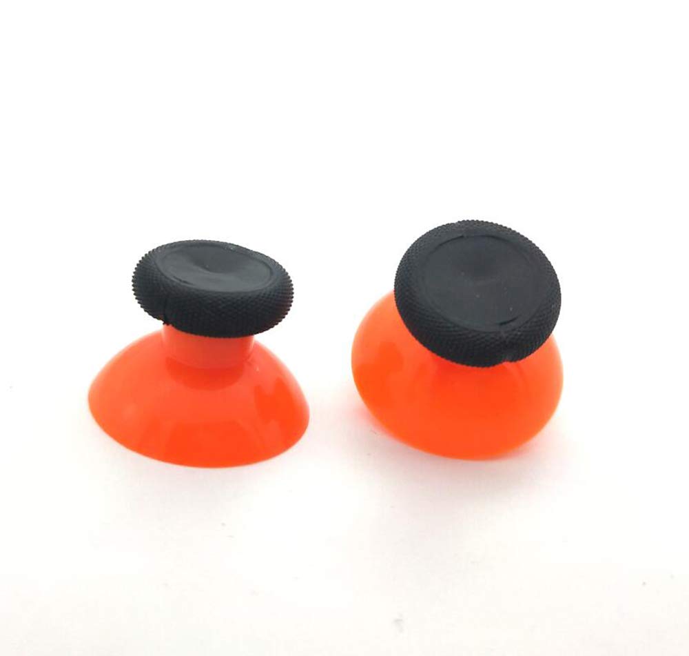 2 x 3D Analog Thumb Stick Joystick Thumbstick Cap Cover for Xbox one Slim S Controller Replacemnet (Orange-Black)