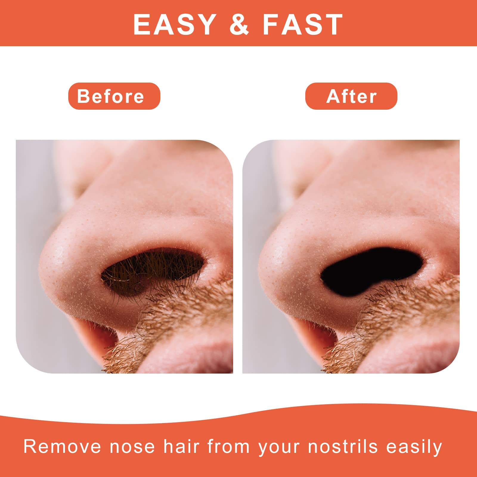 ANREACHO Nose & Ear Hair Wax Kit for Men & Women, 100g Wax with 20 Applicators, Safe Home Grooming Solution for Painless 15-20 Time Usage