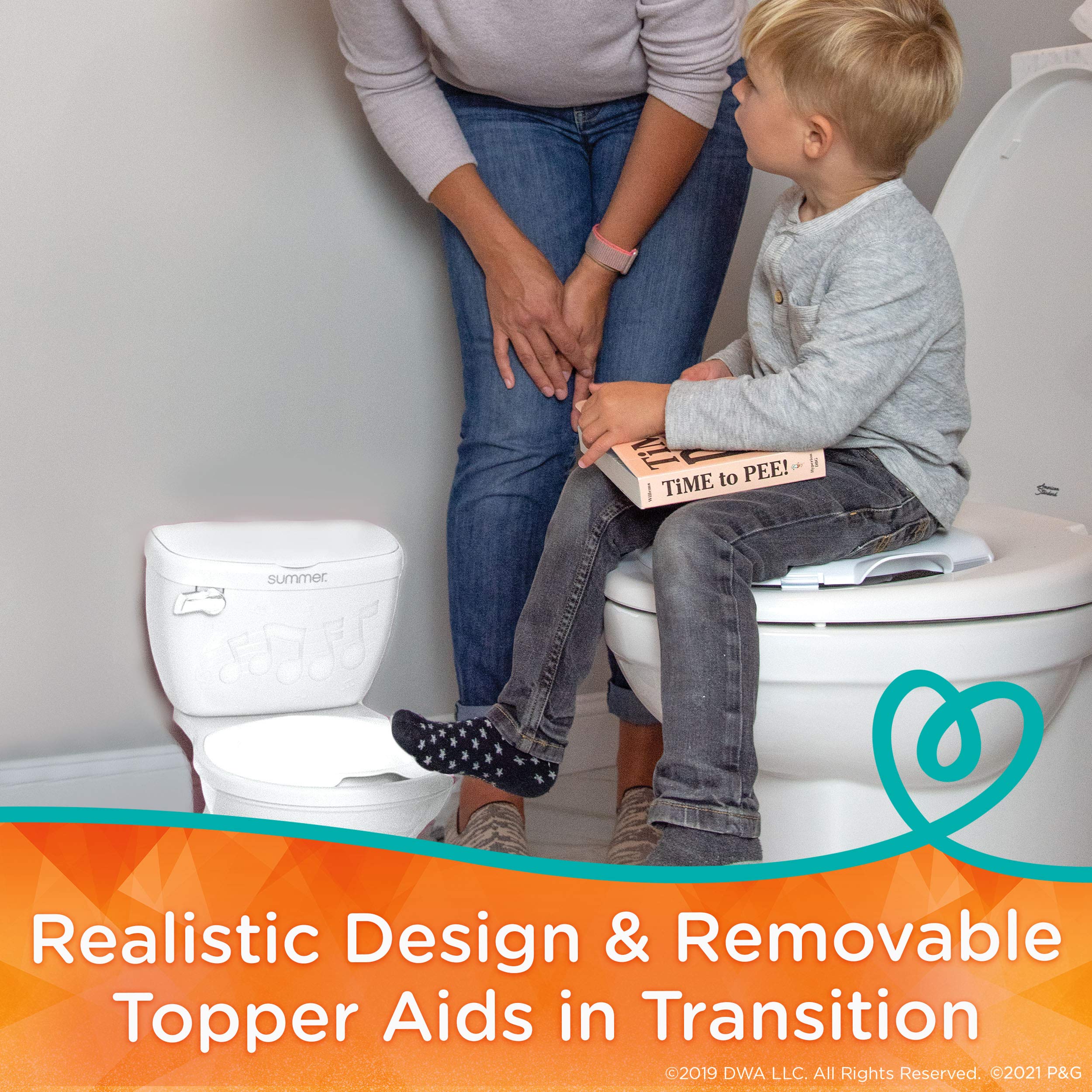 Potty Training Seat Starter Kit—My Size Potty Lights & Songs Transitions and Pampers Easy Ups 4T-5T Potty Training Underwear for Girls and Boys, Size 6, 104 Count (Packaging May Vary)