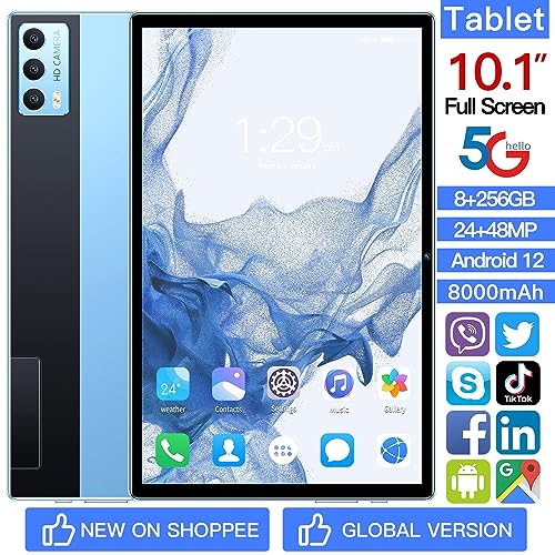 2023 New Tab Android 12 5G Call Phone Global Version WiFi Tablet PC 10.1 Inch 8G+256GB Dual SIM Card Tablet Tablet for Gifts United States / 8G 256G 1 / US