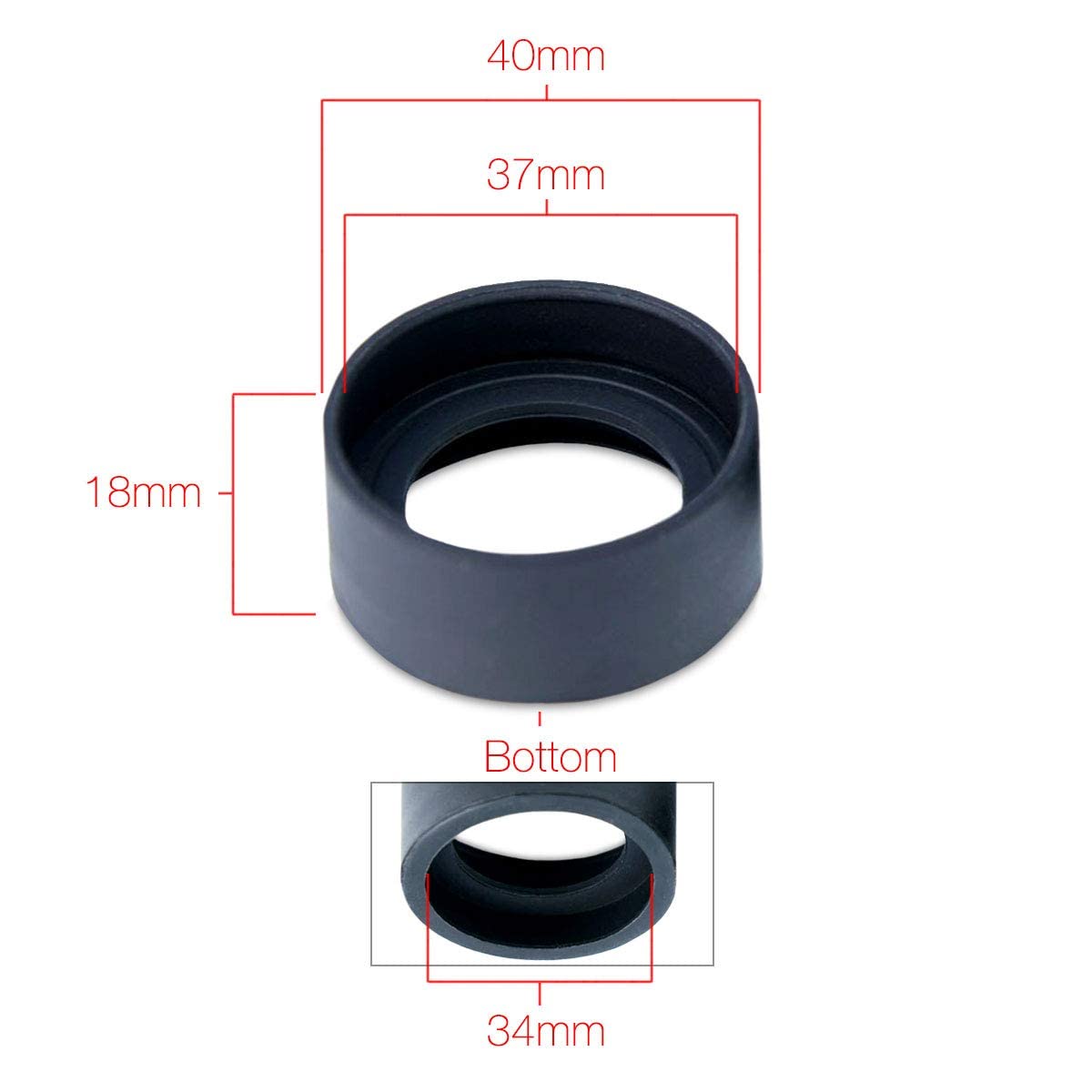 BoliOptics Microscope Eye Guards, 34mm Rubber Eye Cups, Foldable (Pair) SZ05013911