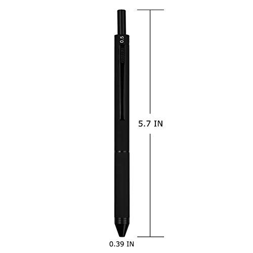 DUNBONG 4 in 1 Multicolor pen, Metal Cased Multifunction Pen, 0.5mm Mechanical Pencil, Red Ball Pen, Blue Ball Pen and Black Ball Pen, 1-Count (Black)