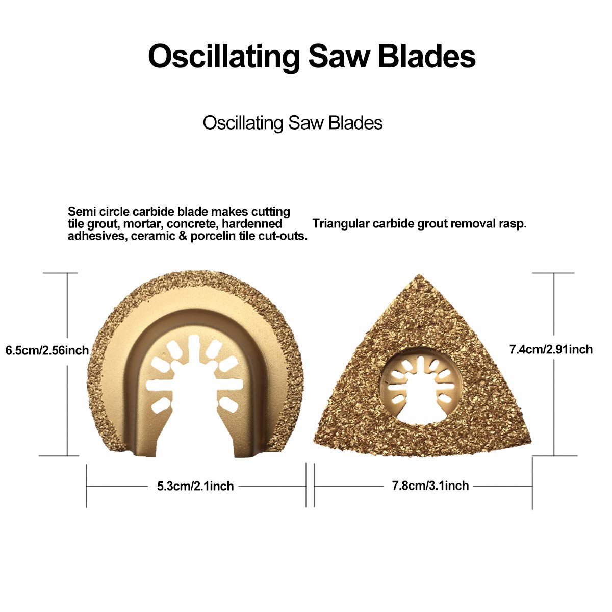 20PCS Wood/Metal Oscillating Multitool Quick Release Saw Blades Fit Fein Multimaster Porter Cable Black & Decker Bosch Dremel Craftsman Ridgid Ryobi Makita Milwaukee Dewalt
