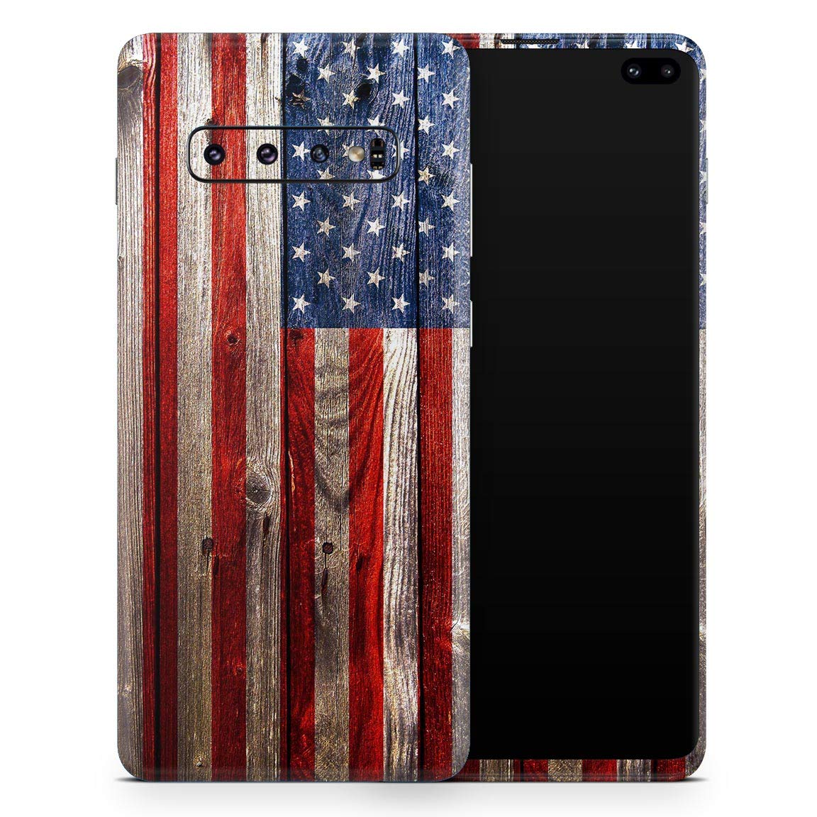 DesignSkinz Wooden Grungy American Flag Protective Vinyl Decal Wrap Skin Cover Compatible with The Samsung Galaxy S20 (Screen Trim & Back Glass Skin)