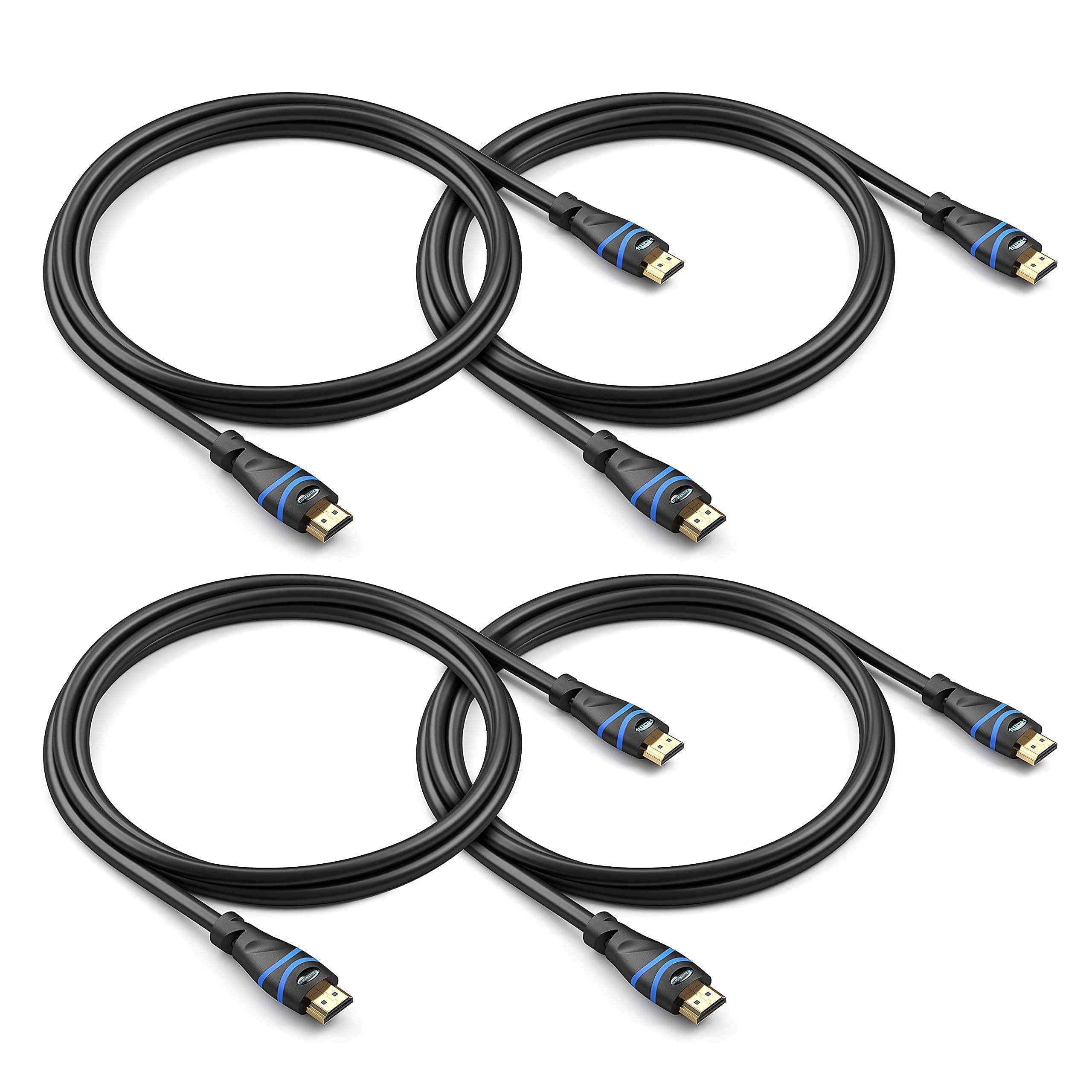 Kinivo 5 Port 4K HDMI Switch+ 4 Pack HDMI Cables - 6FT (4K 60Hz, HDMI 2.0, HDR) - Compatible with Roku, PS5, Xbox, Apple TV, Nintendo Switch, Cable Box