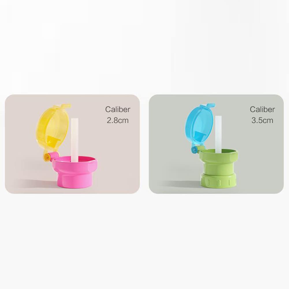 3PCS Bottle Twist Lid, Spill Proof Water Bottle Twist Cover Cap for Juice Soda, Water Bottle Caps with Straw - Random Colour