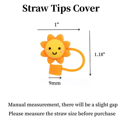 4Pcs Straw Covers Cap Silicone Straw Tips Cover Cute Drinking Straw Plugs Straw Tips Lids Straw Toppers Straw Protector Cover for Tumblers Reusable Straws(mixed)