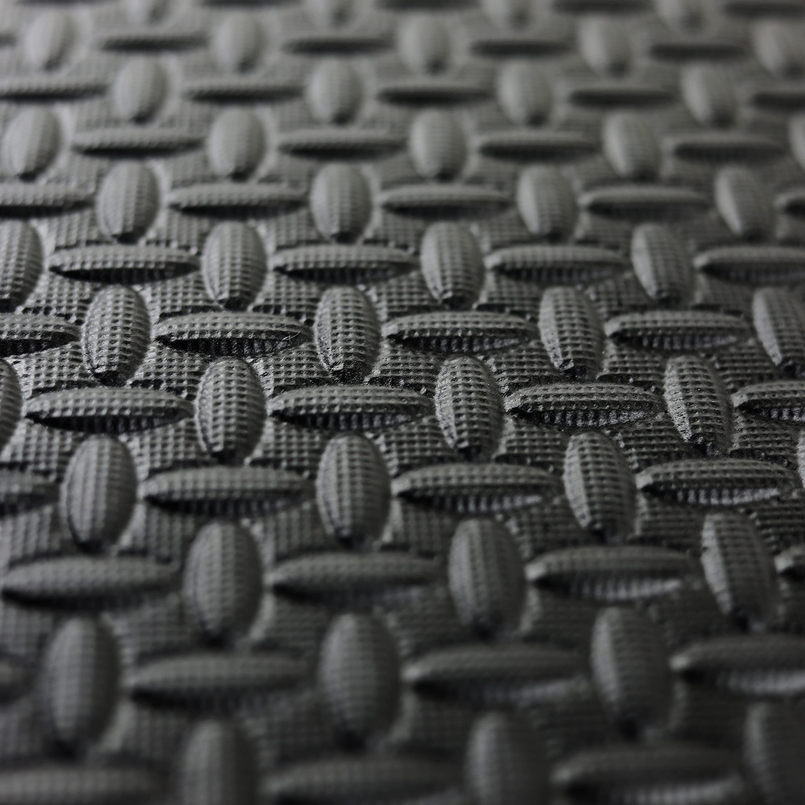 CAP Barbell Exercise Mat Interlocking Puzzle Mat, Diamond Plate Texture, Covers 12 Sq Ft, Black 12 x 12 x 1/2