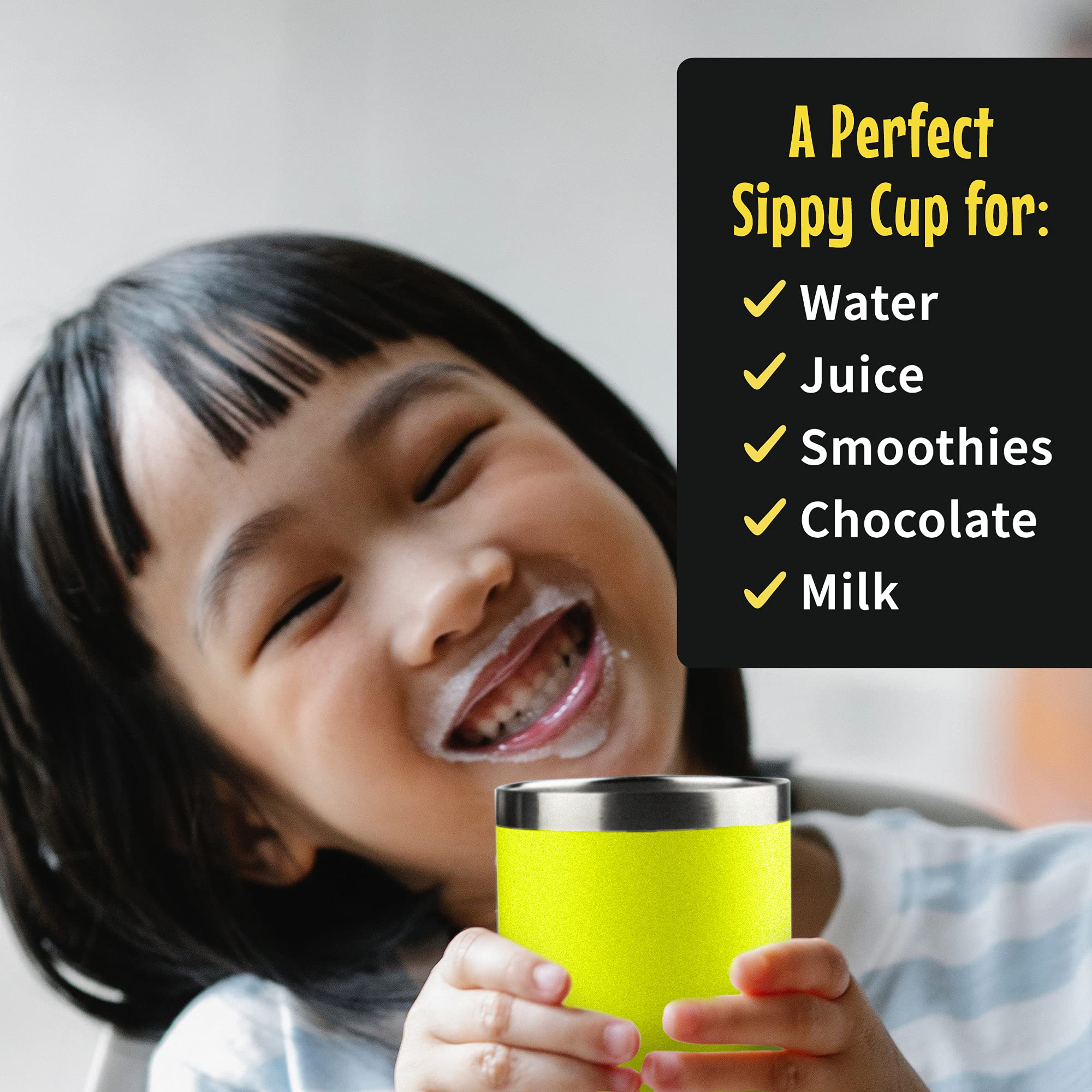 K KICHUZL 2 Pack 12oz Stainless Steel Kids Tumblers with Straws and Lids BPA Free Sippy Cups for Toddlers Spill Proof Kids Smoothie Cups