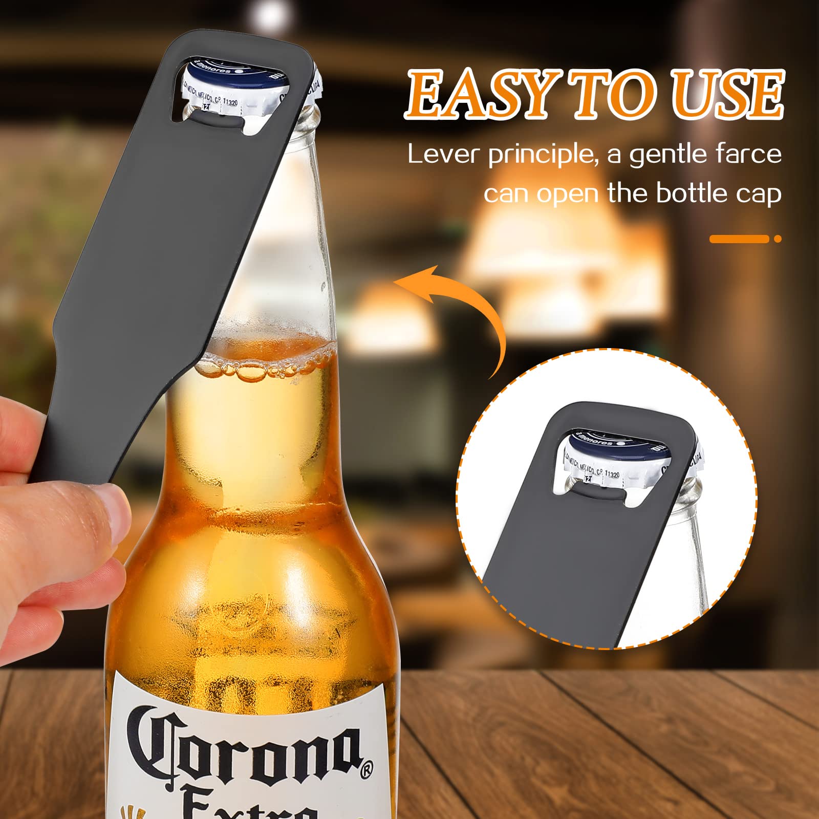 30 Pieces Stainless Steel Flat Bottle Opener Groomsmen Wallet Beer Bottle Opener for Kitchen, Bar, Restaurant, Wedding Bridesmaid Favor, Black