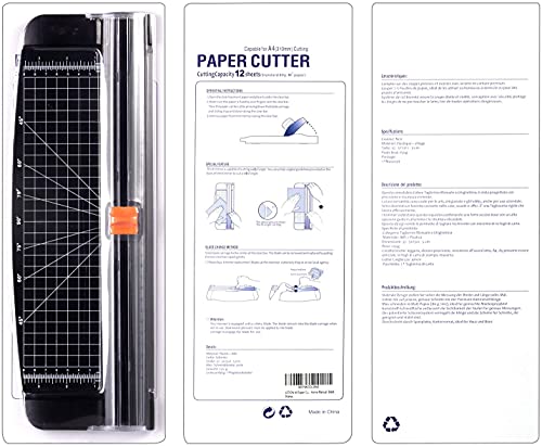 A4 Paper Cutter,Paper Trimmer Guillotine with Automatic Security Safeguard Scrapbooking Tool for Cutting Paper Photographs or Labels Office Home Manual, Black