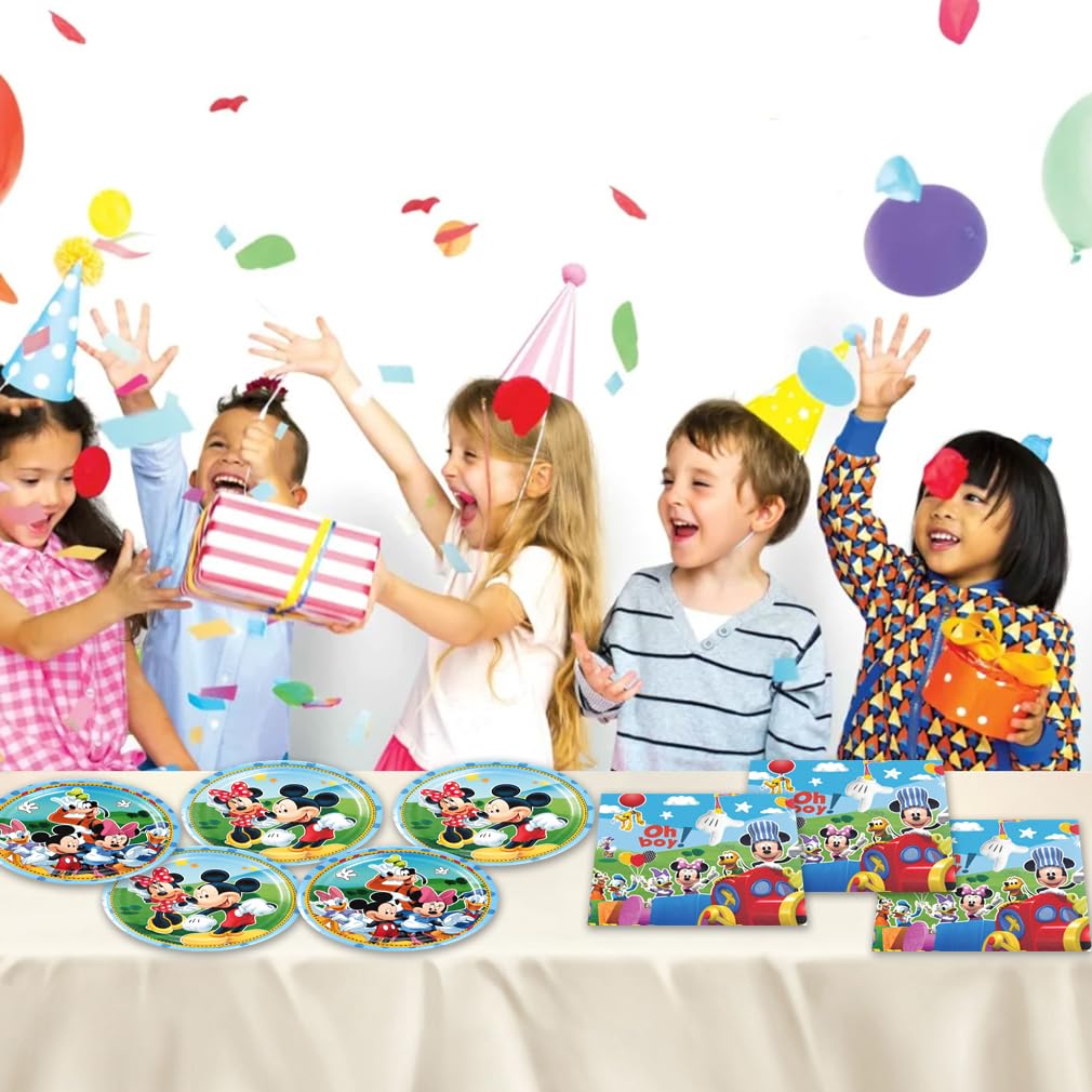 40Pack Mickey birthday Party Supplies include 20 plates, 20 napkins for the Mickey party decoration