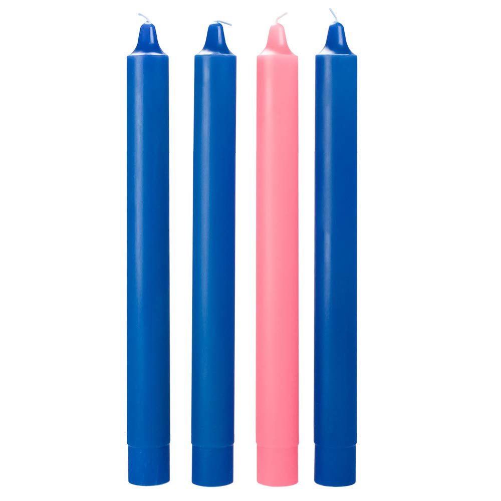 Advent Candle Set - 3 Blue 1 Pink (16"x1.5")