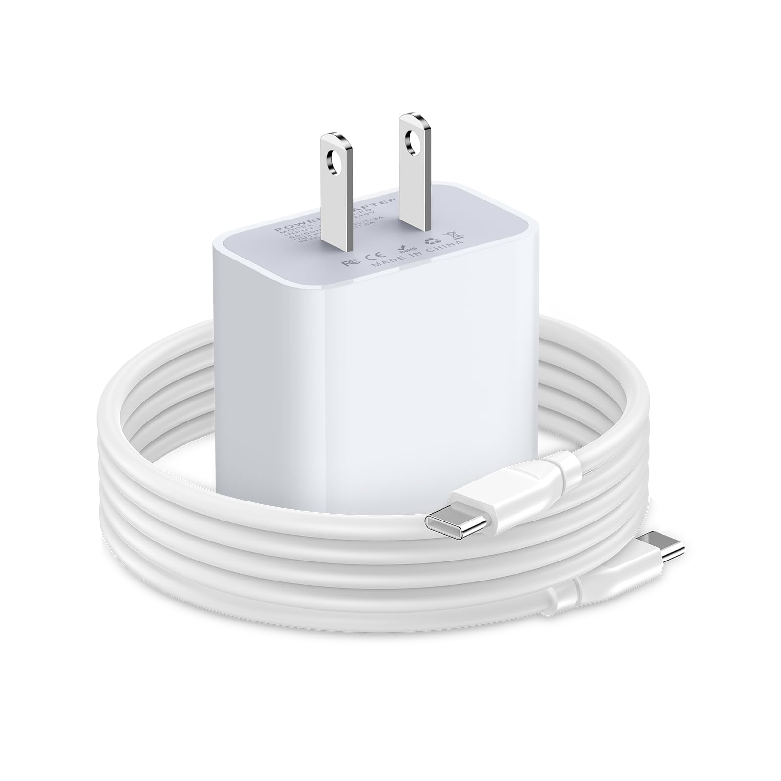 20W USB C Fast Samsung Charger Block 6FT Android Phone Cord for Samsung Galaxy A54 A14 5G A15 A24 A03s S24 S23 A23 S21FE S22 Ultra A13 A53 A32 A52 S20 Pixel 8,Wall Plug Box,Type C to C Charging Cable