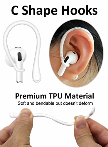 A-Focus 【 Anti-Slip Kit 】 for AirPods Pro 2 and Pro, Ergonomic 360 Degrees Rotation Adjustable Ear Hooks & Strap Non Slip Sport Wing Holder Compatible with New AirPods 3 2 & 1 [6 in 1] Black White