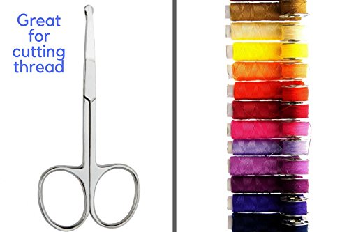 BeeSpring Rounded Nose Hair Scissors. Round Tip Scissor for Ear, Eyebrow, Beard and Mustache Trimming - 3.5" Blunt Nosed Tipped Grooming Trimmer