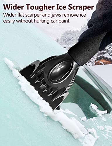 auccutro 44'' Snow Brush Ice Scraper for Car Windshield, Extendable Snow Removal Tool Car Brush with Comfortable Foam Grip and Sturdy Aluminum Handle for Car, Truck, SUV