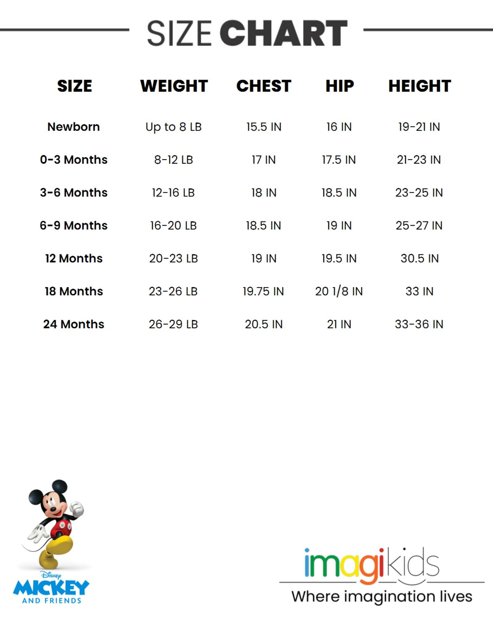 Disney Mickey Mouse Infant Baby Boys 3 Pack Bodysuits 18 Months