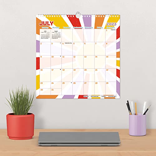 2023-2024 Groovy Academic Spiral Wall Calendar (July 2023 - June 2024)