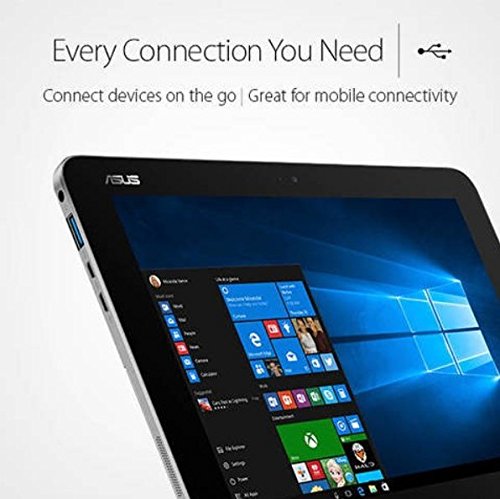 ASUS T102HA-D4-WH Transformer Book 10.1" 2 in 1 Touchscreen Laptop, Intel Quad-Core, White, Pen and Keyboard Included
