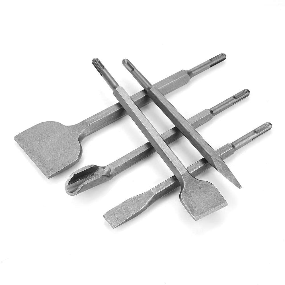 Heavy Duty Drill Bits Chisels Set, 5pcs 40CR Steel Plus Bits Chisel Set for Electric Rotary Hammer