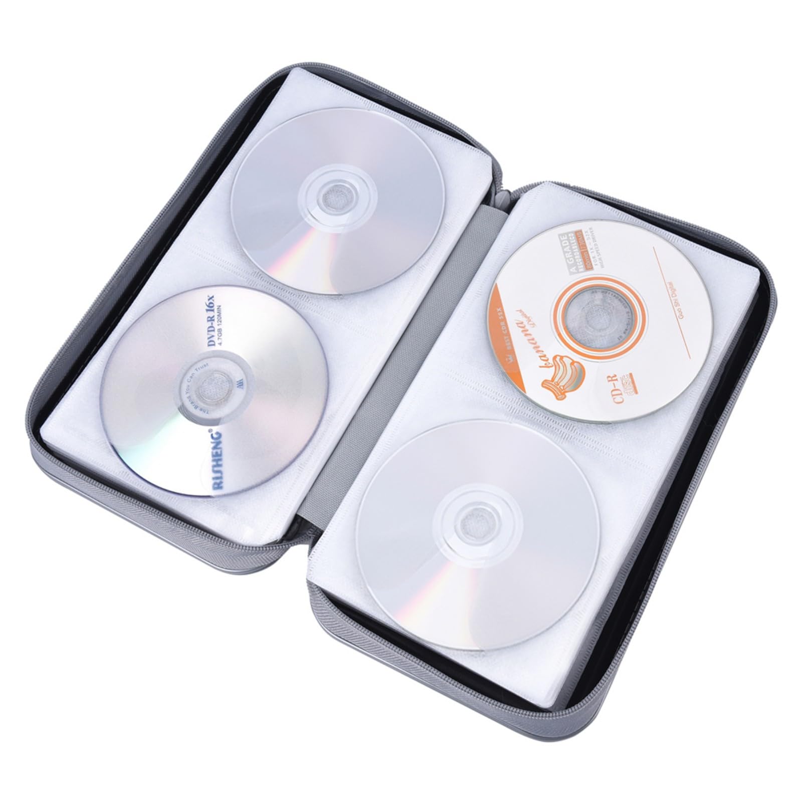 alavisxf xx CD Case, 96 Capacity Hard Plastic CD Holder Protective DVD Disc Storage Case Holder Portable Zipper CD DVD Organizer Storage Wallet for Car Home Travel (96 Capacity, Black)