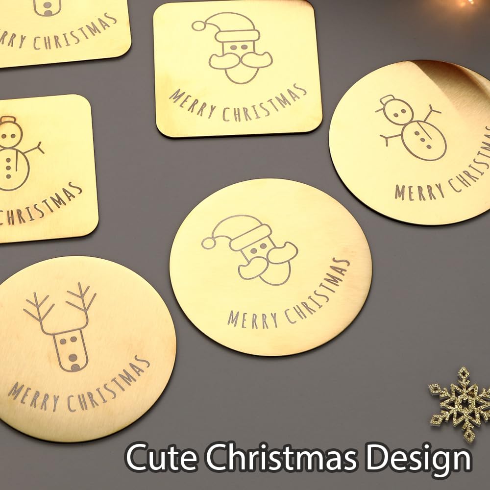 3 Pieces Christmas Coasters Set Metal Non Slip Coasters Set Cup Coasters for Home Kitchen Drinking Cup Coasters Ornaments Drink Coasters for Xmas Bar Home Table Decor