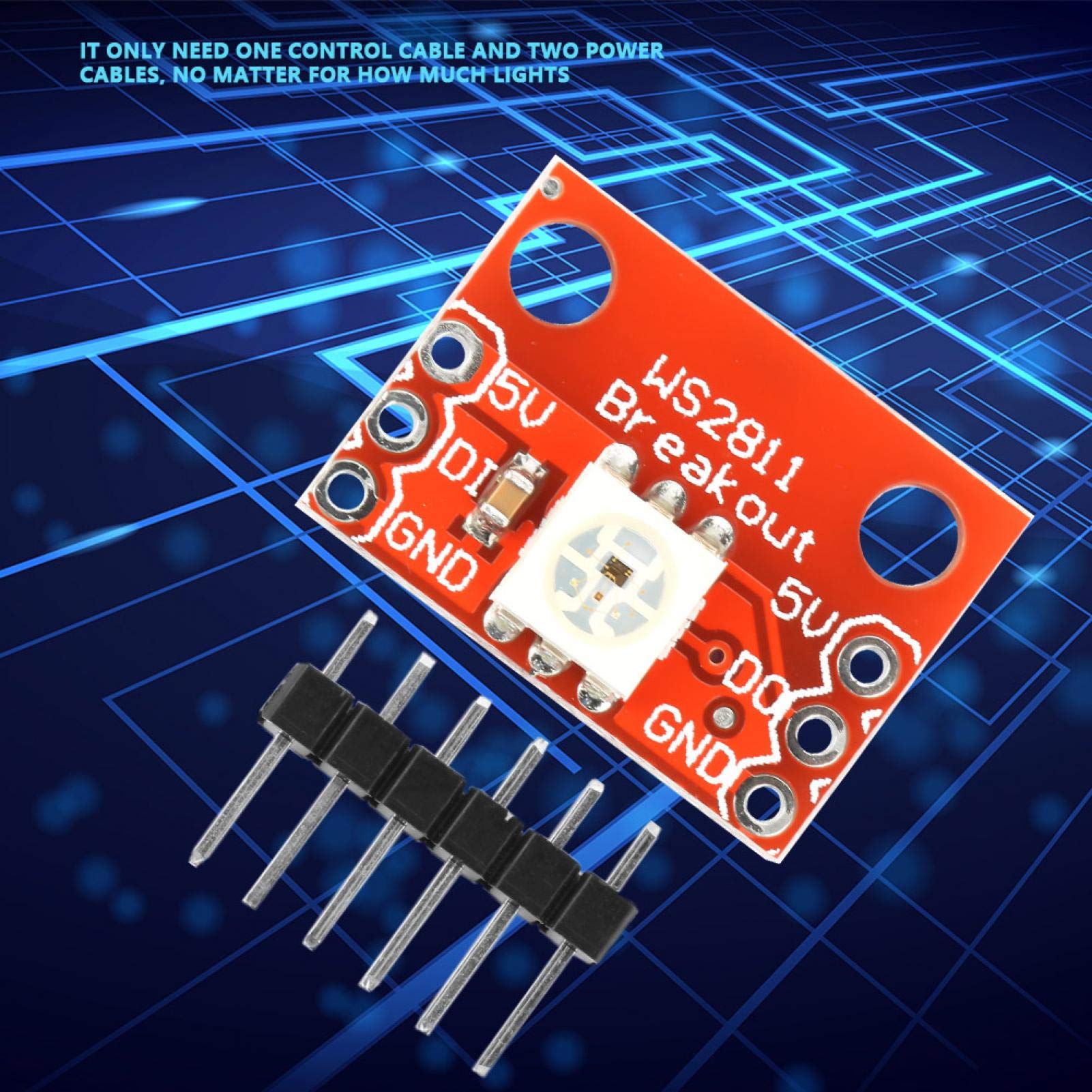 Pinsofy Sturdy 5Pcs Led Module, Convenient Ws2812 Board, for 5050 Led DIY USB Power Supply/Breadboard Design