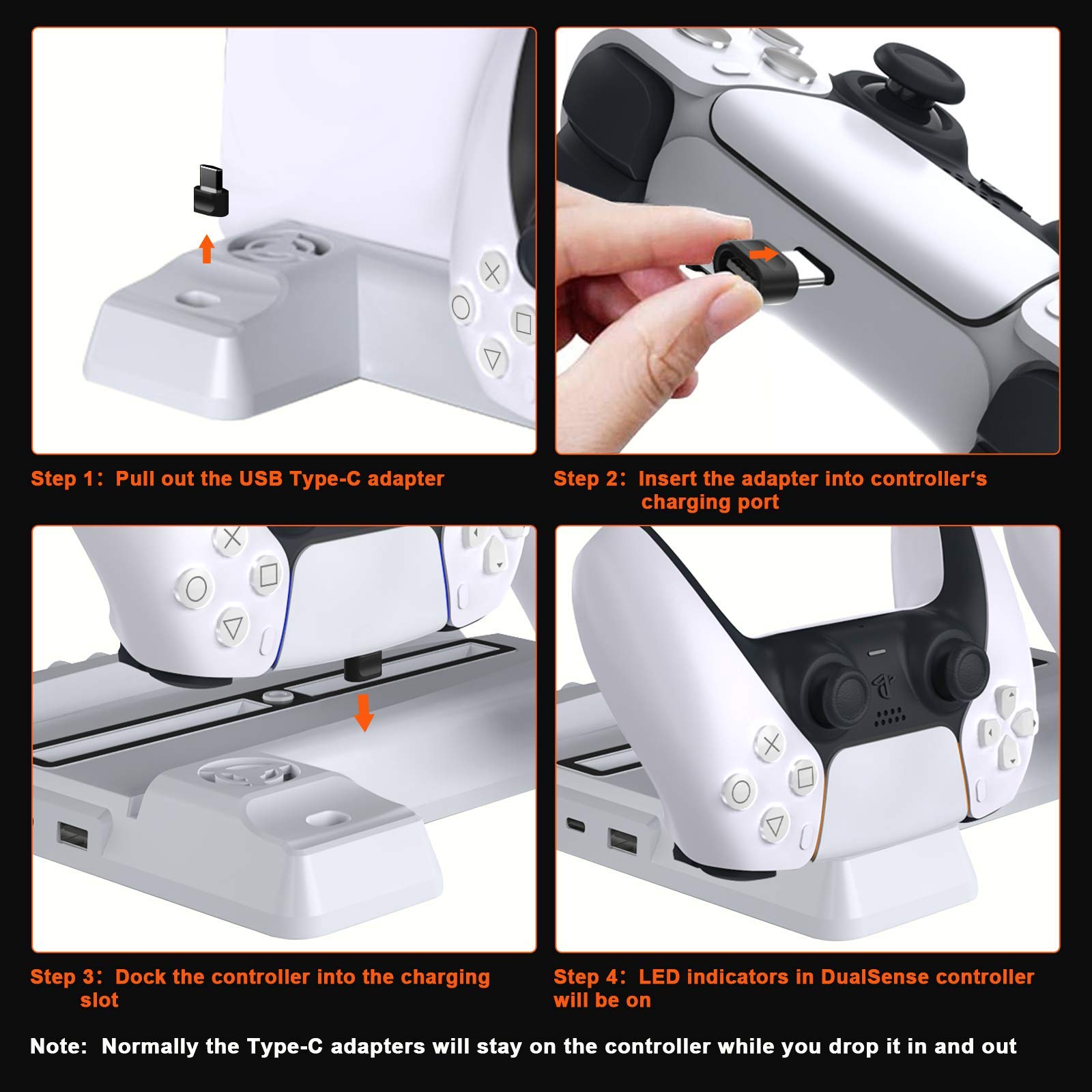 BEJOY Multifunctional Vertical Stand with Headphone Stand, 3-Level Rotate Fans Speed, Dual Type-C PS5 Charging Station with Gaming Headset Holder, 11 Games Boxes Storage, White…