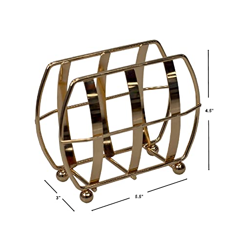 Home Basics Indoor Outdoor Lyon Napkin Holder for Kitchen Countertop | Dinner Table | Indoor & Outdoor Use | Storage and Organization, Rose Gold