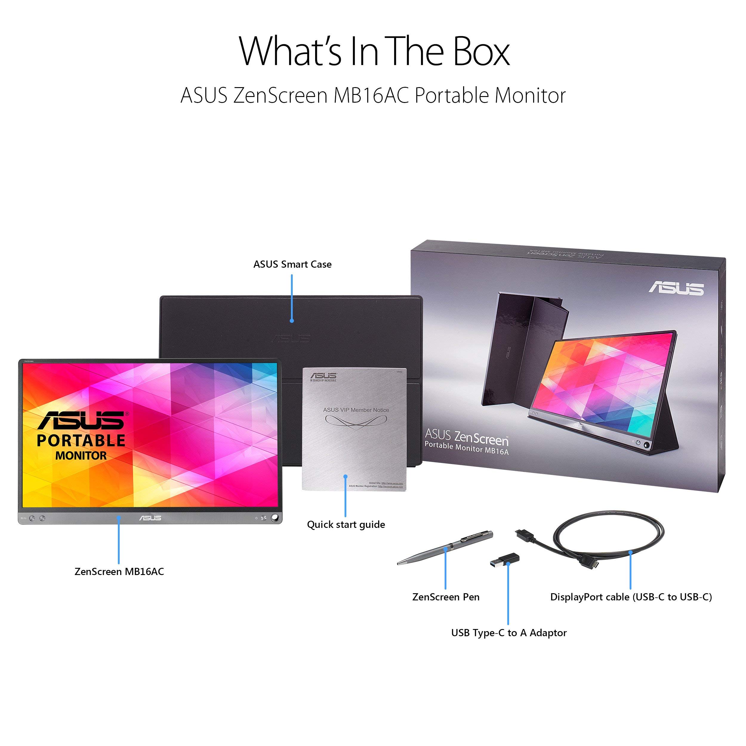 ASUS ZenScreen MB16AC 15.6-Inch Full HD IPS Monitor (Renewed)