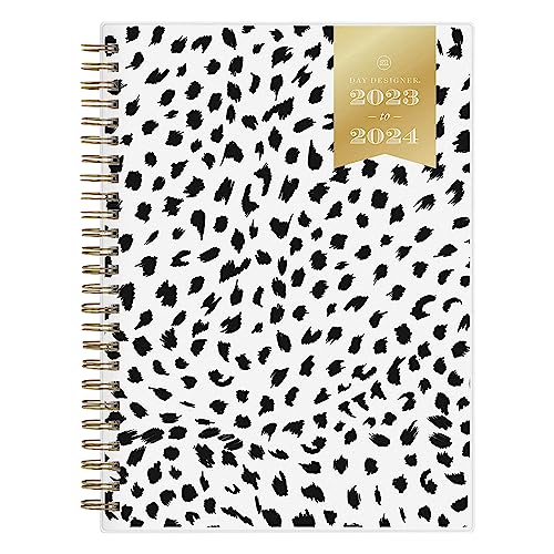 2023-2024 Day Designer Pebble Path Frosted Polypropylene Weekly/Monthly Academic Planning Calendar with Notes, 5-7/8" x 8-5/8", Black, July 2023 to June 2024, 142502