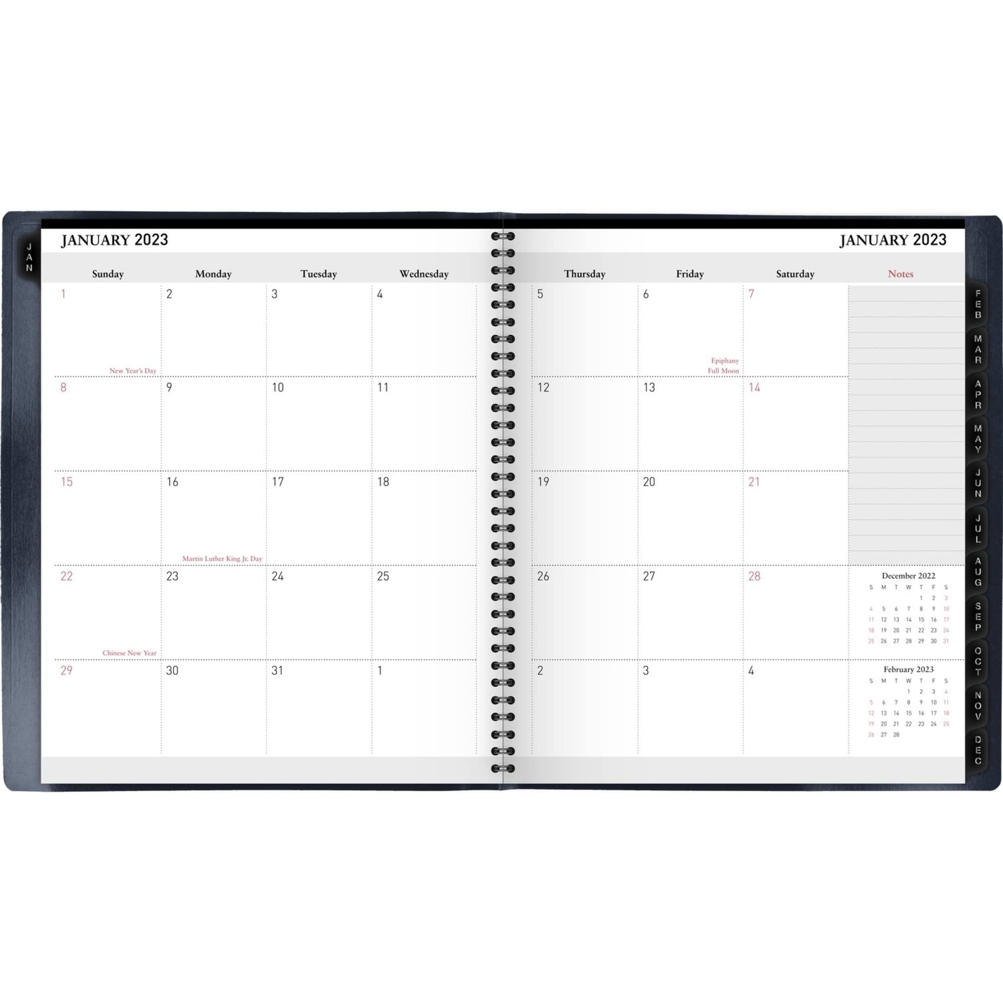 2023-2024 Office DepotĀ® Brand 13-Month Monthly Planner, 9" x 11", Navy, January 2023 To January 2024 , OD710717