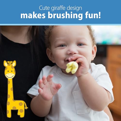 Dr. Brown's Infant-to-Toddler Training Toothbrush Set with Fluoride-Free Baby Toothpaste, Strawberry - Giraffe - 1.4oz - 0-3 years