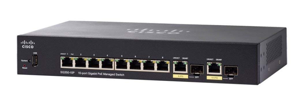 Cisco Systems SG350-10P-K9-NA SG350-10P 10-Port Gigabit PoE Managed Switch (Renewed)