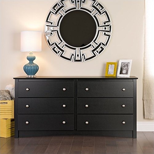 Home Square Contemporary 3 Piece Bedroom Set with Bedroom Dresser and 2 Piece 3-Drawer Nightstand in Black