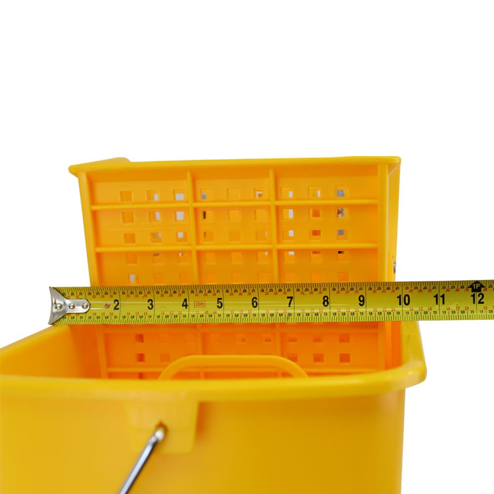 20L Rolling Janitorial Cleaning Mop Bucket Commercial Restaurant with Down Press Wringer
