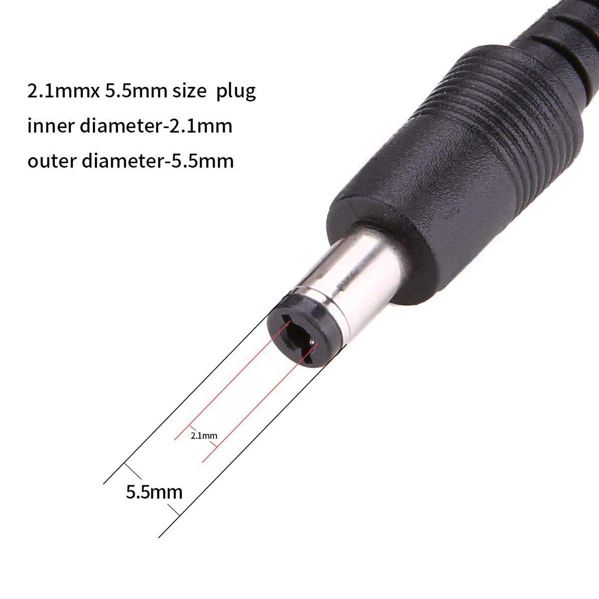 DC 12V Power Adapter Extension Cord Cable 4 Pack 10ft/3m 2.1mm x 5.5mm Power Adapter Supply Camera Extension Cable for CCTV Wireless IP Security Camera, LED Strip, Monitors,DVR, Audio Camera,Router