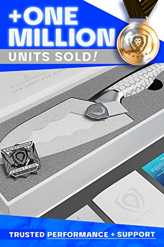 Dalstrong Paring Knife - 3.5" - Frost Fire Series - High Chromium 10CR15MOV Stainless Steel - Frosted Sandblast Finish - White Honeycomb Handle - Leather Sheath - NSF Certified
