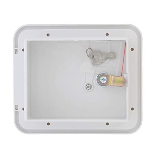 Dumble Low Profile Electric Cable Hatch RV Electric Cord β White RV Camper Electric Cord Cover 7.5in x 6.5in Square
