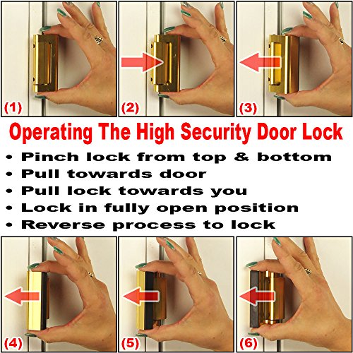 Defender Security U 11325 Door Reinforcement Lock β Add Extra, High Security to your Home and Prevent Unauthorized Entry β 3β Stop, Aluminum Construction, Brushed Chrome (Single Pack)
