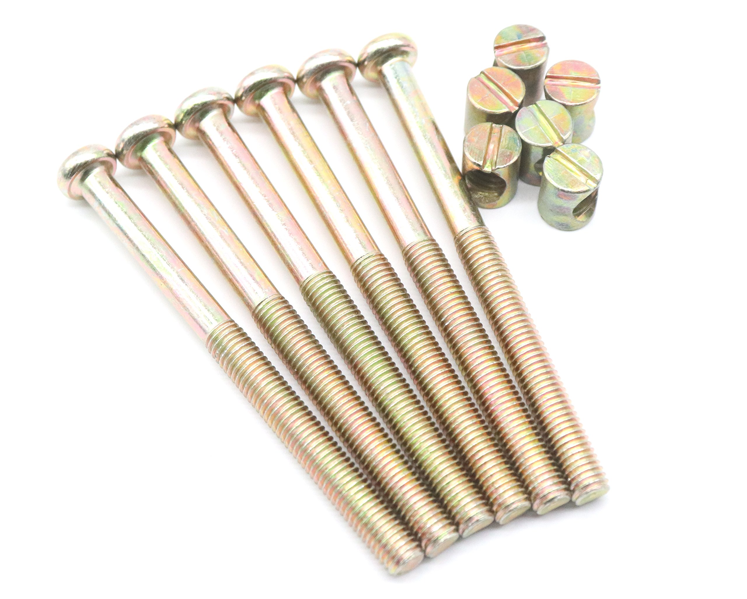 Bunk Bed Bolts and Nut Set,binifiMux 10-Pack M8x100mm Hex Socket Cap Half Thread Furniture Barrel Screws Bolt Nuts Kit for Crib Bunk Beds Chairs, BEF Frame Bolts, Toddler Bed Screws, M8 Barrel Nuts