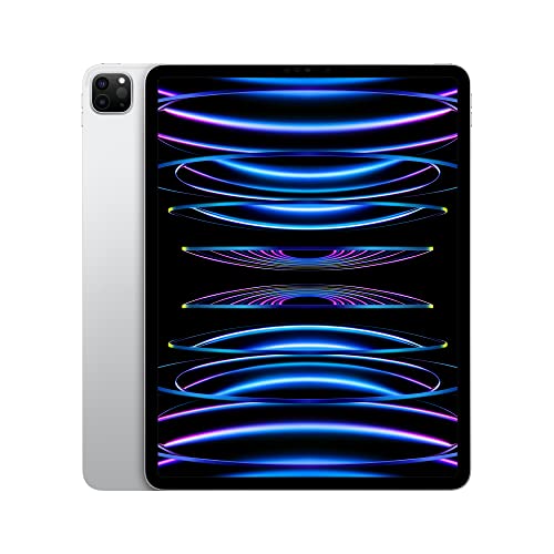 Apple iPad Pro 12.9-inch (6th Generation): with M2 chip, Liquid Retina XDR Display, 256GB, Wi-Fi 6E, 12MP front/12MP and 10MP Back Cameras, Face ID, All-Day Battery Life – Silver