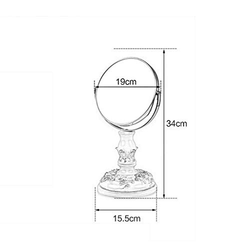 KXA Table Mirror Princess Makeup Mirror Simple Dressing Table 7 Inch High Definition Mirror Double Sided Garden Creative Delicate Mirror Creative Beautiful Beautiful Pastoral, D