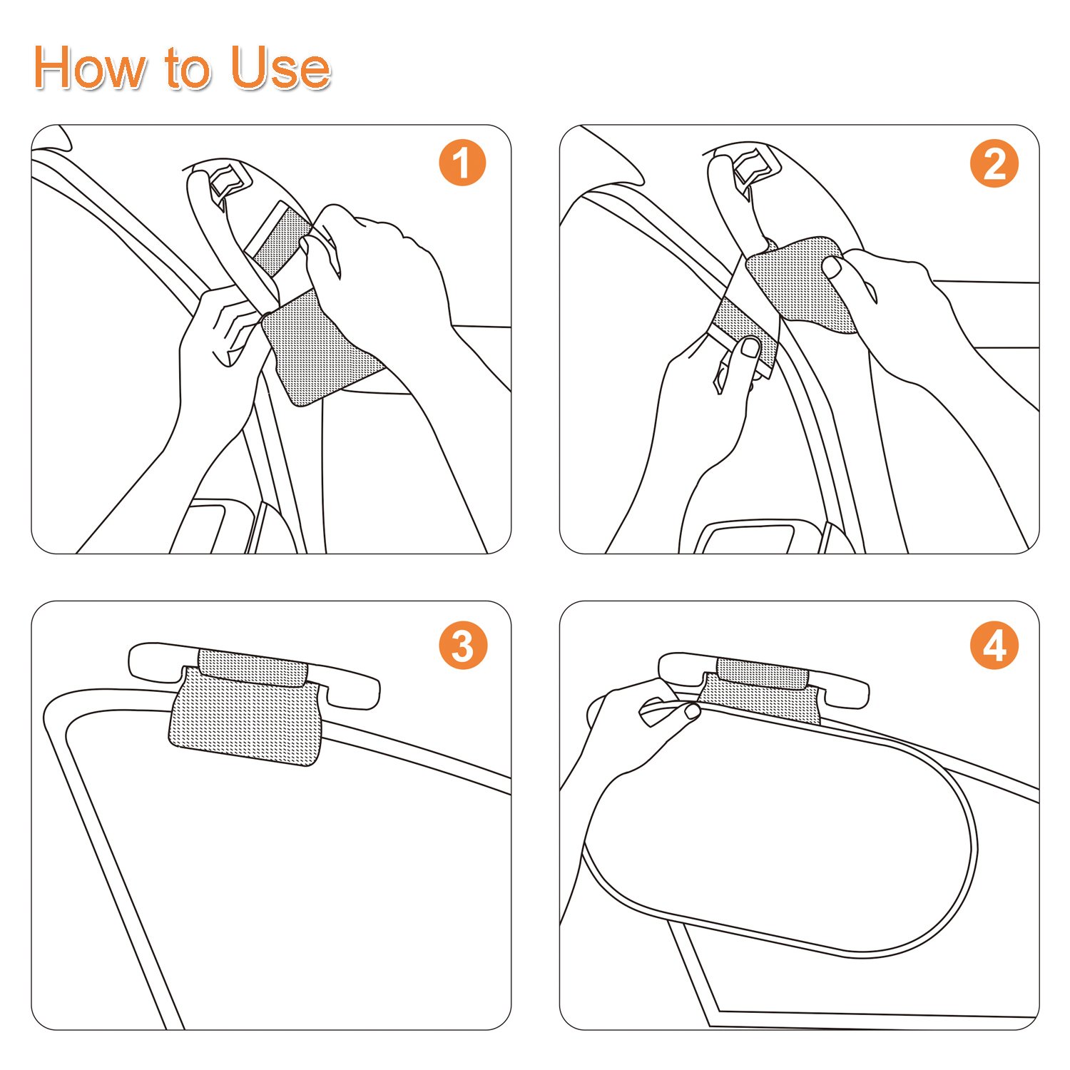 Car Window Sunahde WANPOOL Car Roof Handle Sunshade and Sunlight Blocker for Children and Adults - Silver