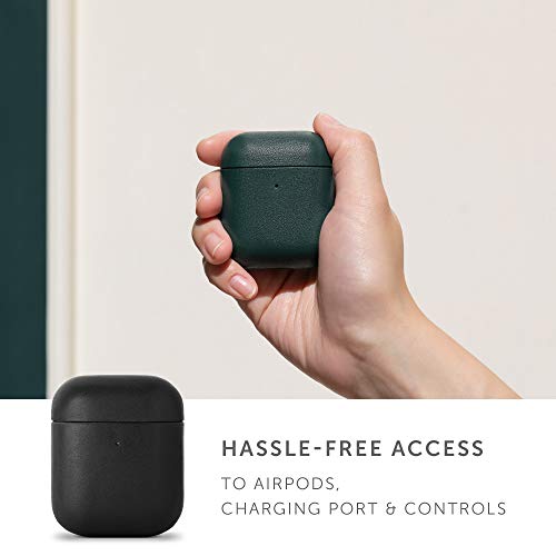 Native Union Leather Case for AirPods β Handcrafted Fully-Wrapped Genuine Italian Leather case β Support Wireless Chargers β Compatible with AirPods Gen 1 & Gen 2 (Black)