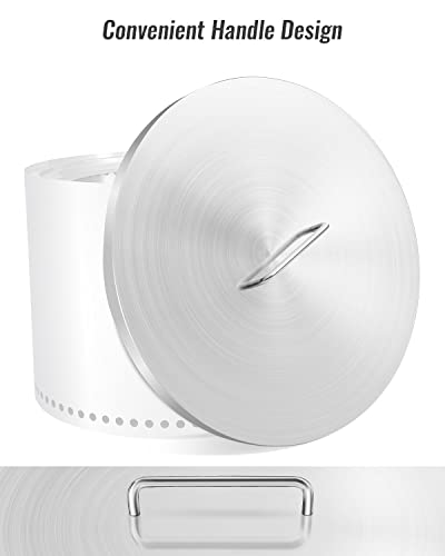 304 Stainless Steel Fire Pit Lid Fit for Solo Stove Bonfire 19.5" Fire Pit, Round Cover with Heat Resistant Handle, Outdoor Fire Pits Wood Burning and Camping Accessories
