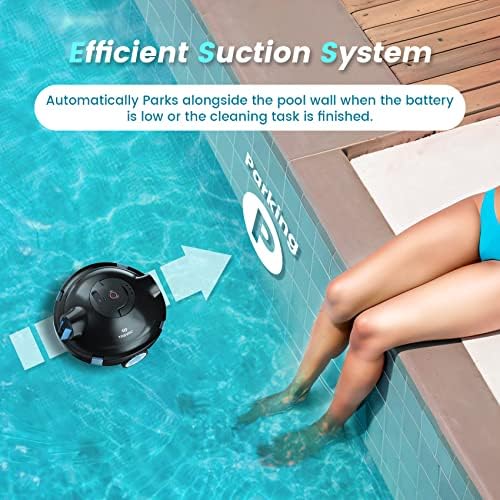 ๐ฎ๐ฌ๐ฎ๐ฏ ๐๐ฅ๐๐ง๐๐๐ TASVAC Cordless Robotic Pool Cleaner, Automatic Pool Vacuum, 90 Mins Runtime, Powerful, Self-Parking, Lightweight, Ideal for Flat Above/In-Ground Pool up to 65 Feet/1100 Sq.Ft