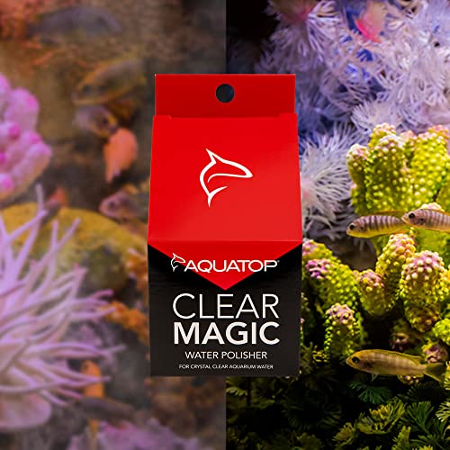 Aquatop Clear Magic Water Polisher, 6 Pack – For Saltwater & Freshwater Tanks, Aquarium Cleaner, Water Clarifier for Fish Tank, Keeps Water Crystal-Clear, Fish Tank Cleaning Tools
